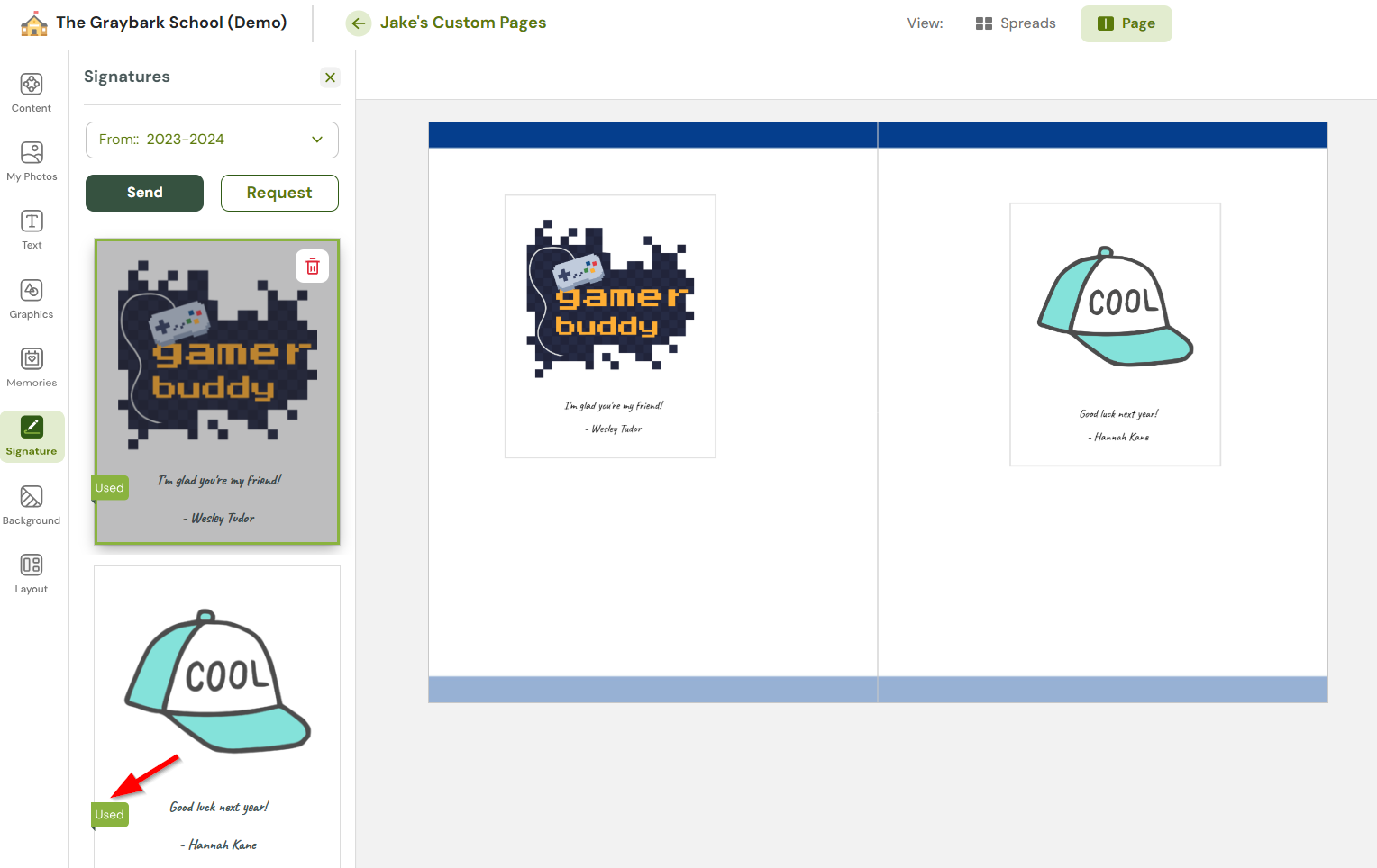 Adding Signatures to Custom Pages