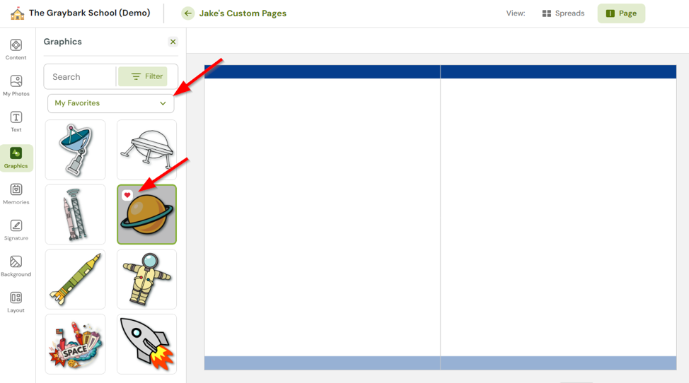 Adding Graphics to Custom Pages
