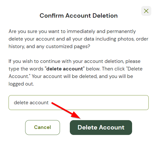 How can I delete my account?
