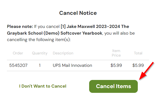Canceling An Order Before the Deadline