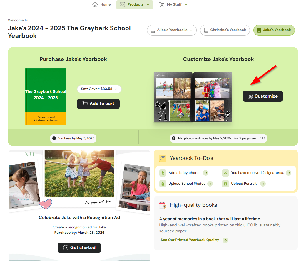 Creating Custom Pages for Multiple Children