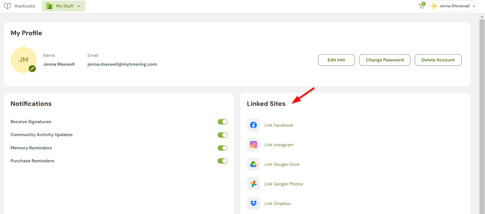 Linking to Social Media to Upload Photos