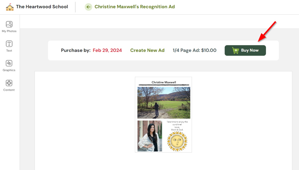 Creating and Buying a Recognition Ad for Your Child