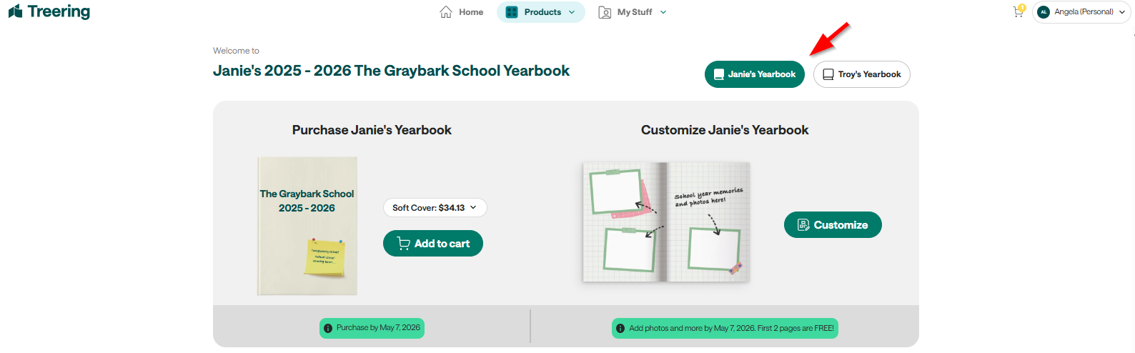 Buying a Yearbook for the Current Year