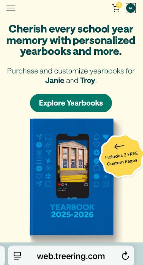 Buying a Yearbook on a Mobile Browser