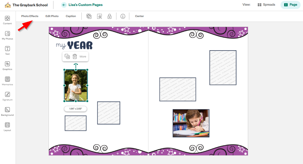 Adding Photos to Custom Pages